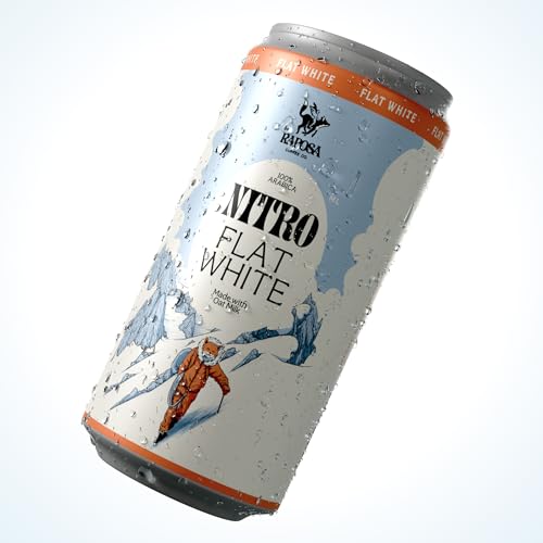 Raposa Nitro Cold Brew Ready to Drink Coffee 250ml - 8.45oz - Made with Oat Milk- Dairy Free - Vegan Cold Brew Ready to Drink, Non GMO, No Artificial Anything - 150mg Caffeine (Flat White (12 Pack))