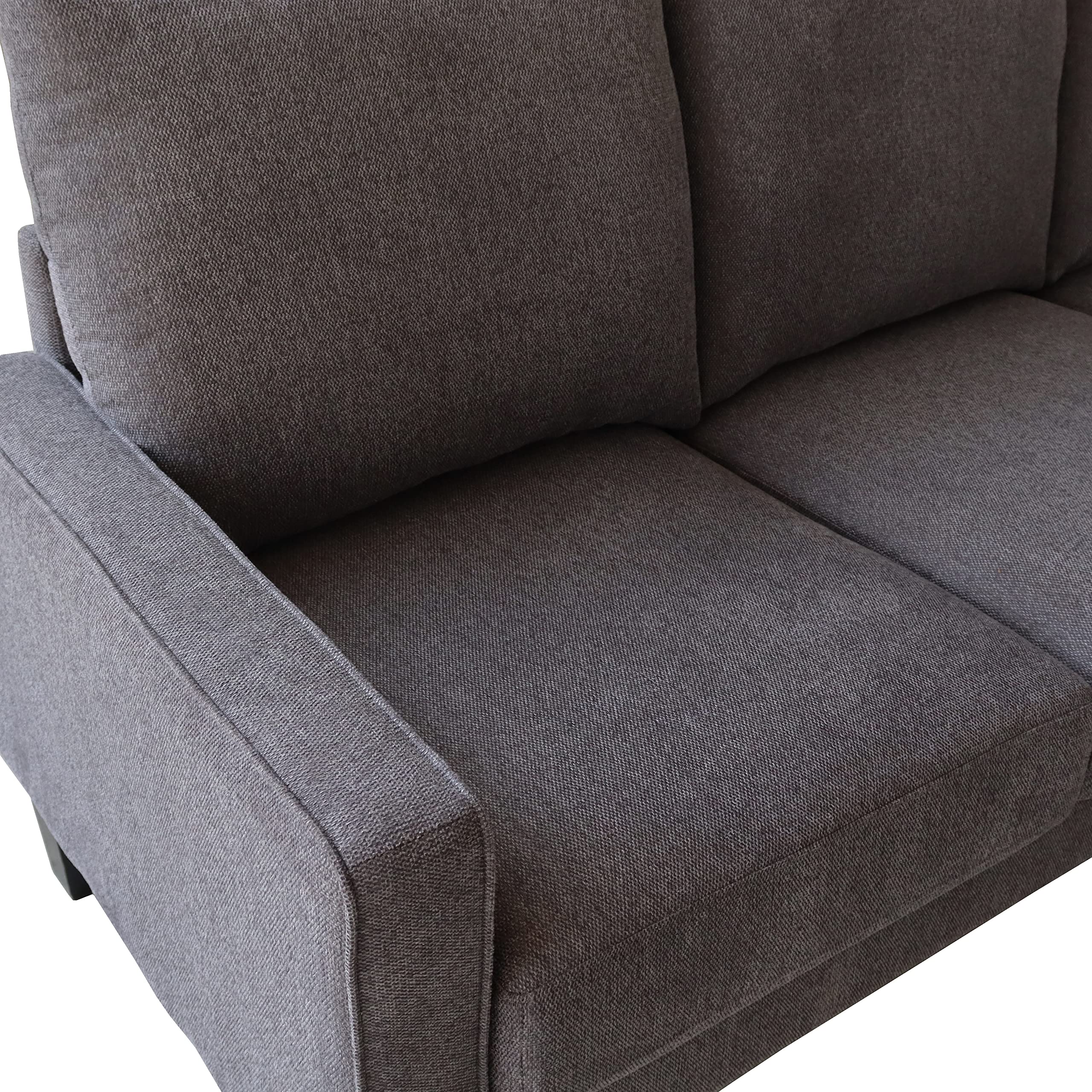 LCH Large, Three-seat Classic Chesterfield Settee Sofa Modern 3 Seater Couch Furniture Tufted Back for Living Room (Dark Grey)