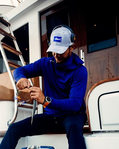 Billfish Gear White Marlin Flag Hat Lightweight Performance Headwear for Big Game Offshore Fishing, Gray Camo