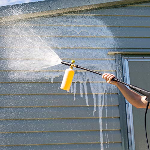 Sun Joe SPX-FC34-MXT Foam Cannon for SPX Series Electric Pressure Washers, 34 Oz, 1/4" Quick Connector, 5 Quick Connect Nozzle Tips, Fits Most Pressure Washers
