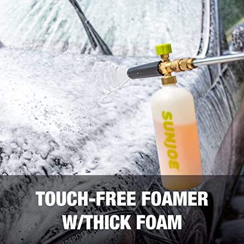Sun Joe SPX-FC34-MXT Foam Cannon for SPX Series Electric Pressure Washers, 34 Oz, 1/4" Quick Connector, 5 Quick Connect Nozzle Tips, Fits Most Pressure Washers