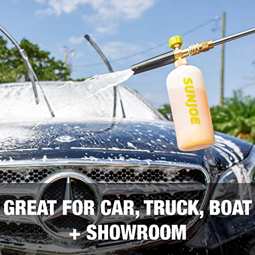 Sun Joe SPX-FC34-MXT Foam Cannon for SPX Series Electric Pressure Washers, 34 Oz, 1/4" Quick Connector, 5 Quick Connect Nozzle Tips, Fits Most Pressure Washers