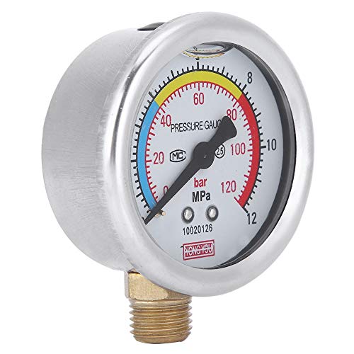 Pointer Pressure Gauge, Oil Immersed Fit for 30 40 60 Type Pump G1 4 Pressure Gauge DN8 Agricultural Supplies for Home Garden Farm