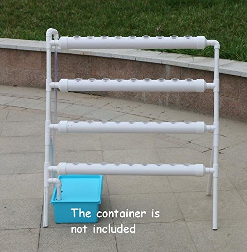 INTBUYING Hydroponic36Holes Plant Site Grow Kit Hydroponics Growing System Garden System Vegetable Ladder Style-4 Pipes 4 Layer (Outer Set Hose)