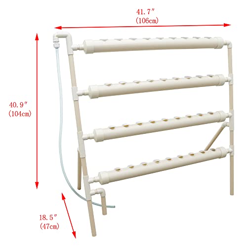 INTBUYING Hydroponic36Holes Plant Site Grow Kit Hydroponics Growing System Garden System Vegetable Ladder Style-4 Pipes 4 Layer (Outer Set Hose)