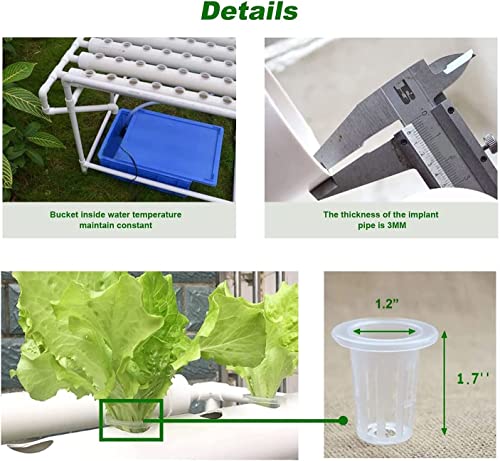 INTBUYING Hydroponic36Holes Plant Site Grow Kit Hydroponics Growing System Garden System Vegetable Ladder Style-4 Pipes 4 Layer (Outer Set Hose)