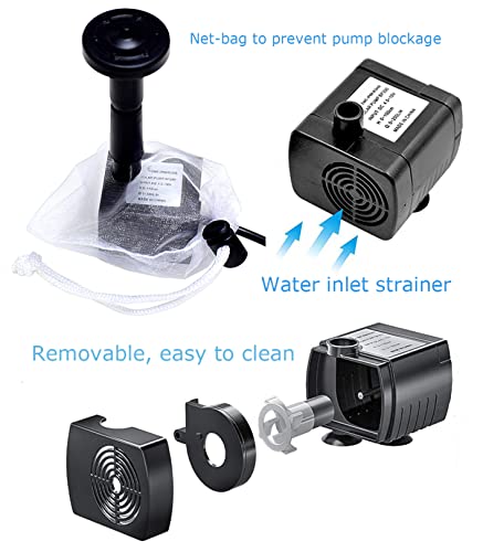 Lewisia 6W Solar Fountain Pump with Battery Backup for Patio Pool Koi Pond Bird Bath Garden Decoration Submersible Solar Powered Water Pump Kit