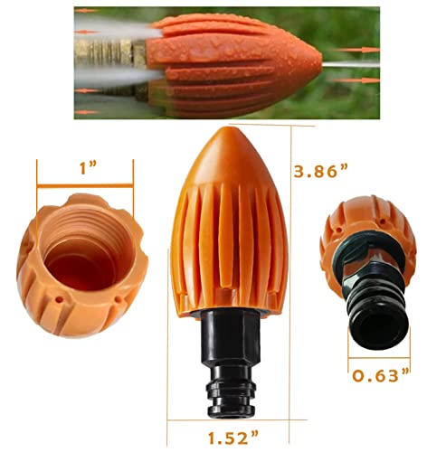 Beduan Sewer Jet Nozzle Pressure Washer Quick Connector Cleaning Tool Water Rocket for Gutter Drain Pipe