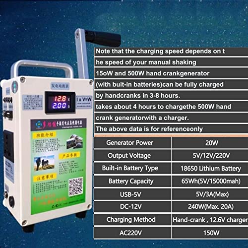 15000mAH Portable Hand Generator Mobile Emergency Power 220V Output/150W (maximum, Corrected Sine Wave) For Garden, Outdoor, Camping, Home Power Station