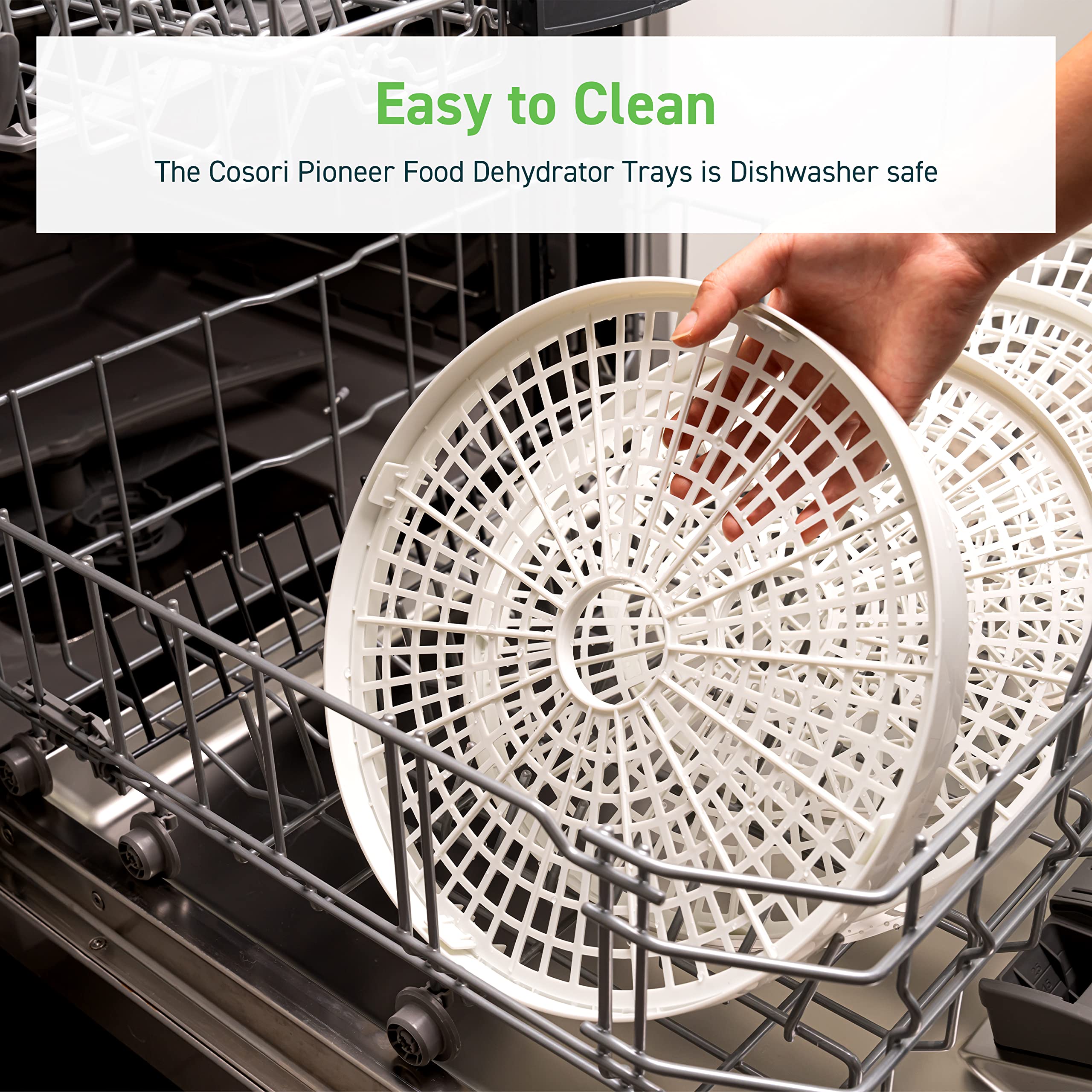 COSORI Food Dehydrator Machine Trays, BPA-Free Plastic Dryer Trays for Fruit, Meat, Beef jerky, Herb, Vegetable, CFD-TR051-WUS, 2Pack