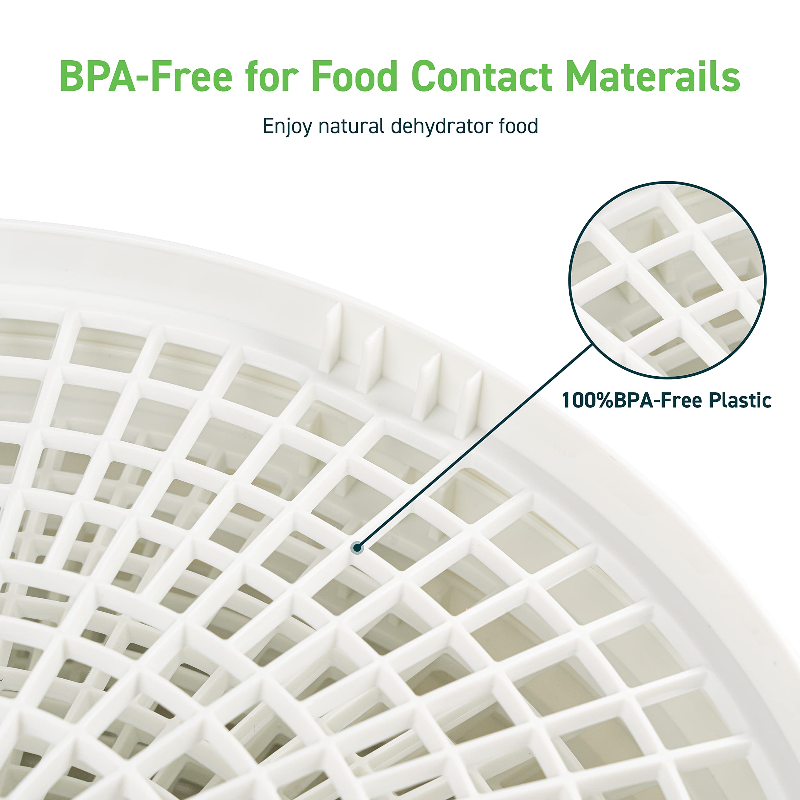 COSORI Food Dehydrator Machine Trays, BPA-Free Plastic Dryer Trays for Fruit, Meat, Beef jerky, Herb, Vegetable, CFD-TR051-WUS, 2Pack