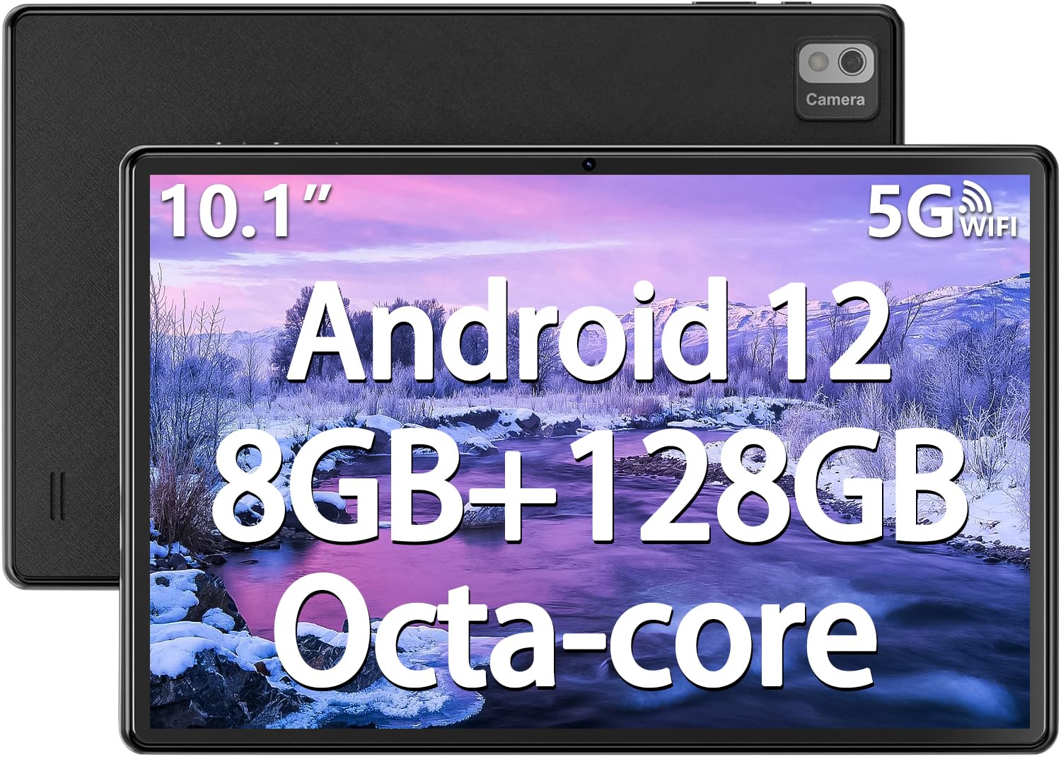 SGIN Tablet, 10 Inch Android 12 Tablets Computer 8GB RAM 128GB ROM with MTK Octa-Core 2.0Ghz Processor, 1280 * 800 HD IPS Srceen, 5MP+8MP Camera, WiFi, Bluetooth, 6000mAh