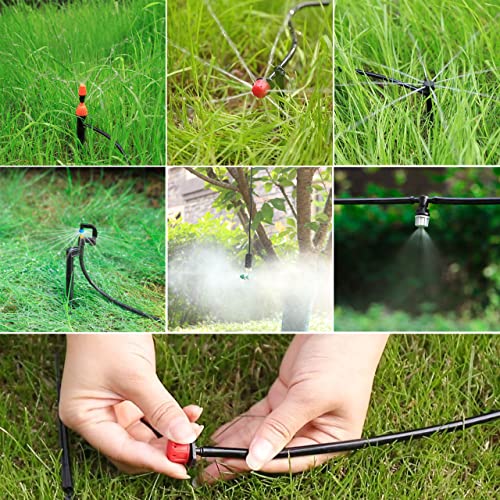 Irrigation Hose Kit, 80 Feet 1/4 Inch Drip Line Irrigation Hose, with a Variety of Drip Irrigation Barbed Fittings,Suitable for Garden Irrigation System (1/4 Hose Standard kit)