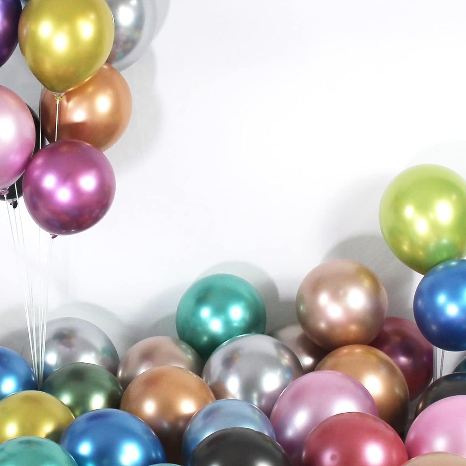 Navish Metallic Rainbow Party Balloons for Birthday Wedding Baby Shower Carnival Decoration Supplies, 50 Pcs