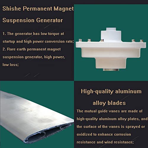 WANGYONGQI 500W Wind Turbine, Vertical Axis Magnetic Levitation Wind-Solar Complementarity Wind Turbine Generator for Street Light,12v,500W