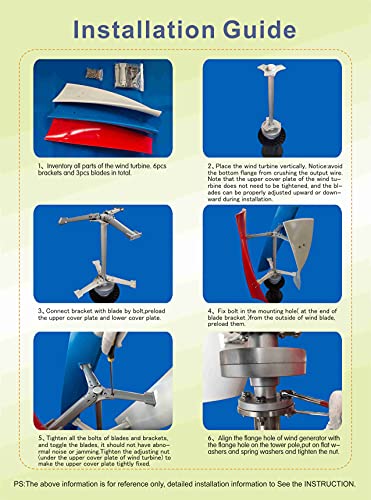HUIZHITENGDA 9000W Vertical Permanent Magnet Turbine Generator Set,12V/24V/48V/220V Wind Turbine Generator with Charge Controller for Courtyard Garden Lighting (White),24v