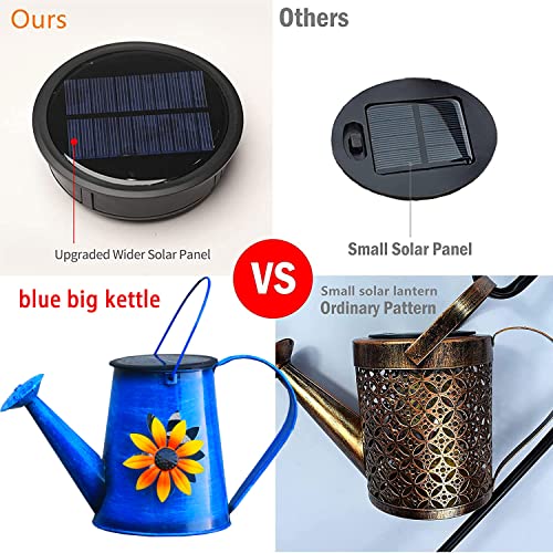 Solar Waterfall Garden Decor Lights,60 LED Running Water Flashing,Waterproof Solar Watering can Lights, Yard Decor for Outside for Porch Lawn Backyard Landscape Pathway Patio Gifts (Chrysanthemum)