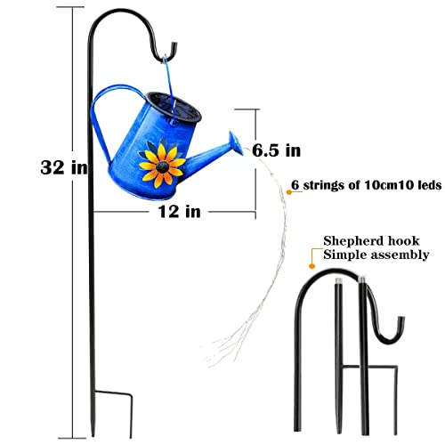 Solar Waterfall Garden Decor Lights,60 LED Running Water Flashing,Waterproof Solar Watering can Lights, Yard Decor for Outside for Porch Lawn Backyard Landscape Pathway Patio Gifts (Chrysanthemum)