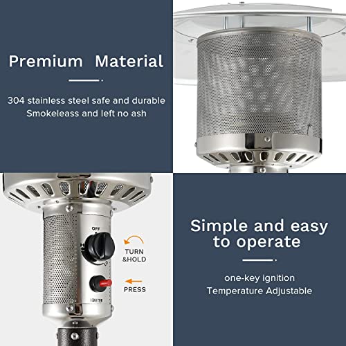 RICHRYCE 47,000 BTU Patio Heater,Outdoor propane heater with Auto Shut off Tilt Protection and Wheels,Gas Heaters for Outside, Garden, CourtyardâŚ