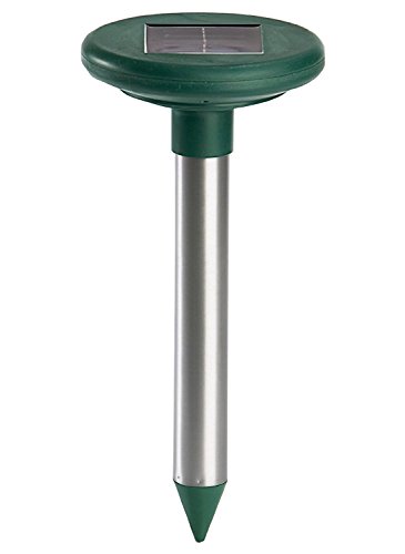 Bluedot Trading Solar-Powered Rechargeable Battery Ultrasonic Repellent Stakes for Lawn, Garden, or Yard Mole, Gopher, and Rodent Chaser Deterrent, Set of 1
