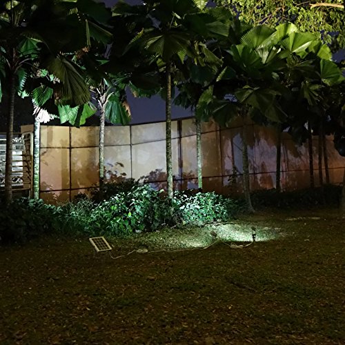 Mini 50X Twin Solar Spotlight (Cool White LED) Outdoor Waterproof Dimmable Dusk to Dawn for Garden Landscape Pathway Car Porch Entrance Lighting Uplight Downlight, Grey Finish