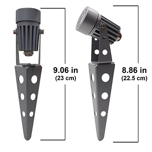 Mini 50X Twin Solar Spotlight (Cool White LED) Outdoor Waterproof Dimmable Dusk to Dawn for Garden Landscape Pathway Car Porch Entrance Lighting Uplight Downlight, Grey Finish
