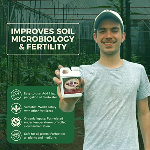 Worm Tea for Gardening Soil - Worm Tea Fertilizer Liquid - Worm Castings, Earthworm Casting Manure Fertilizer - Earthworm Tea Worm Castings - PetraTools Worm Casting Concentrate (8 Oz)
