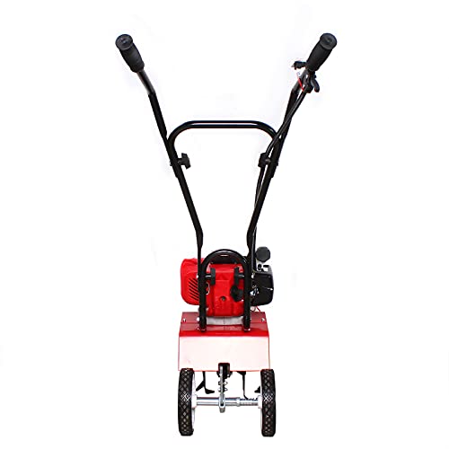 OCASAMI Rototiller Mini Tiller Cultivator Garden Tiller Micro Tillage Ripper 52cc Air-Cooled Two-Stroke Gas Powered with 4 Tilling Blade, for Garden, Lawn, Digging, Weed Removal, Soil Cultivation