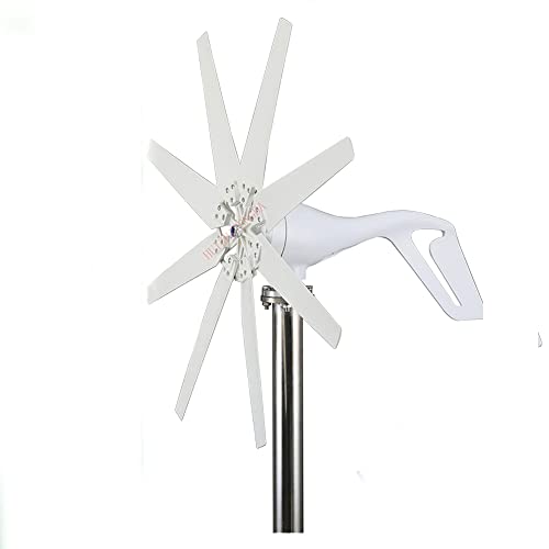 Vertical Garden Wind Turbine Generator, 2000W DC 12V 24V 48V Wind Turbine with Charge Controller for Home Or Industrial Energy(White),24v