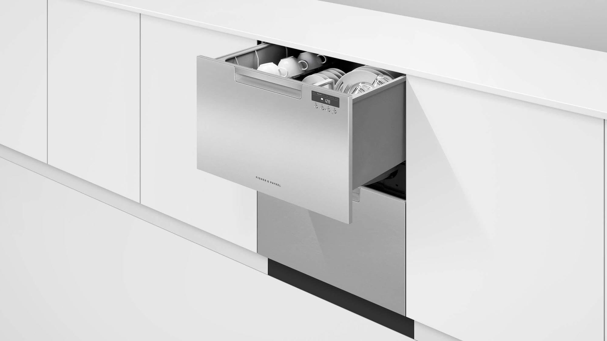 Fisher Paykel DD24DAX9N 24 Inch Drawers Full Console Dishwasher with 6 Wash Cycles, 14 Place Settings, Quick Wash, in Stainless Steel