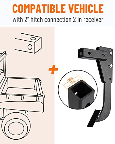 Racewill Hitch Lawn Mounted Ripper for ATV/UTV Tractor with 2 inch Receivers, Heavy Duty Trencher Subsoiler Plow with 2 Replaceable Ripper Teeth, Adjustable in Depth