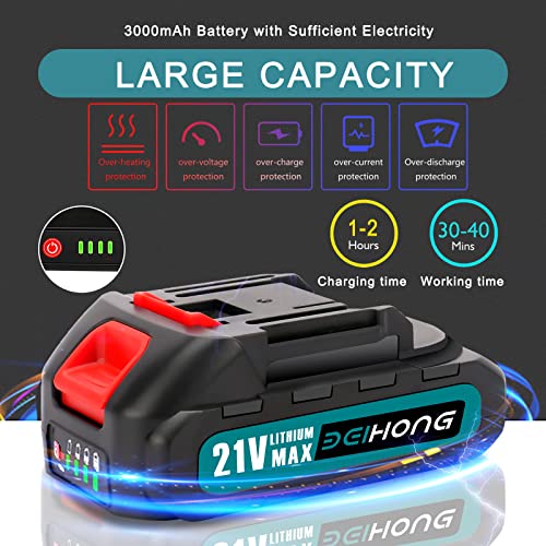 Mini Chainsaw 6-Inch with 2 Battery, Cordless power chain saws with Security Lock, Handheld Small Chainsaw for Wood Cutting Tree Trimming