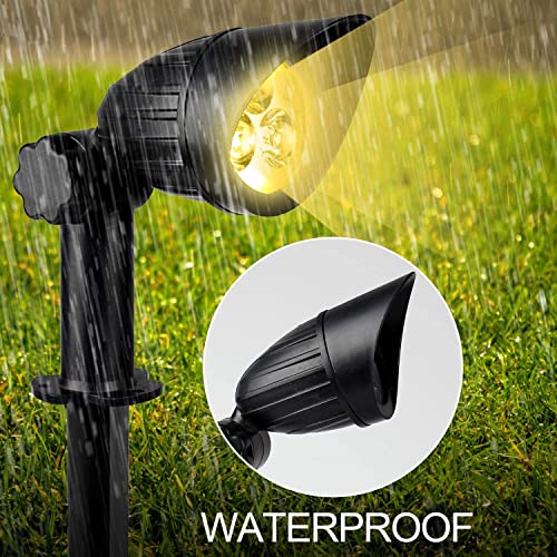 CORESLUX Solar Spotlights Outdoor Garden Lights, Super Bright 6 LED Bead Landscape Spotlights IP65 Waterproof Adjustable Solar Spot Lights for Patio Yard Garden Pathway (Warm Light)