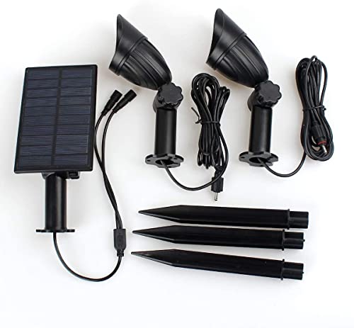 CORESLUX Solar Spotlights Outdoor Garden Lights, Super Bright 6 LED Bead Landscape Spotlights IP65 Waterproof Adjustable Solar Spot Lights for Patio Yard Garden Pathway (Warm Light)