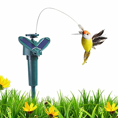 Caneem Solar Hummingbird, Solar Powered Flying Hummingbird, Solar or Battery Powered Realistic Birds Garden Decor for Outdoor, Yard