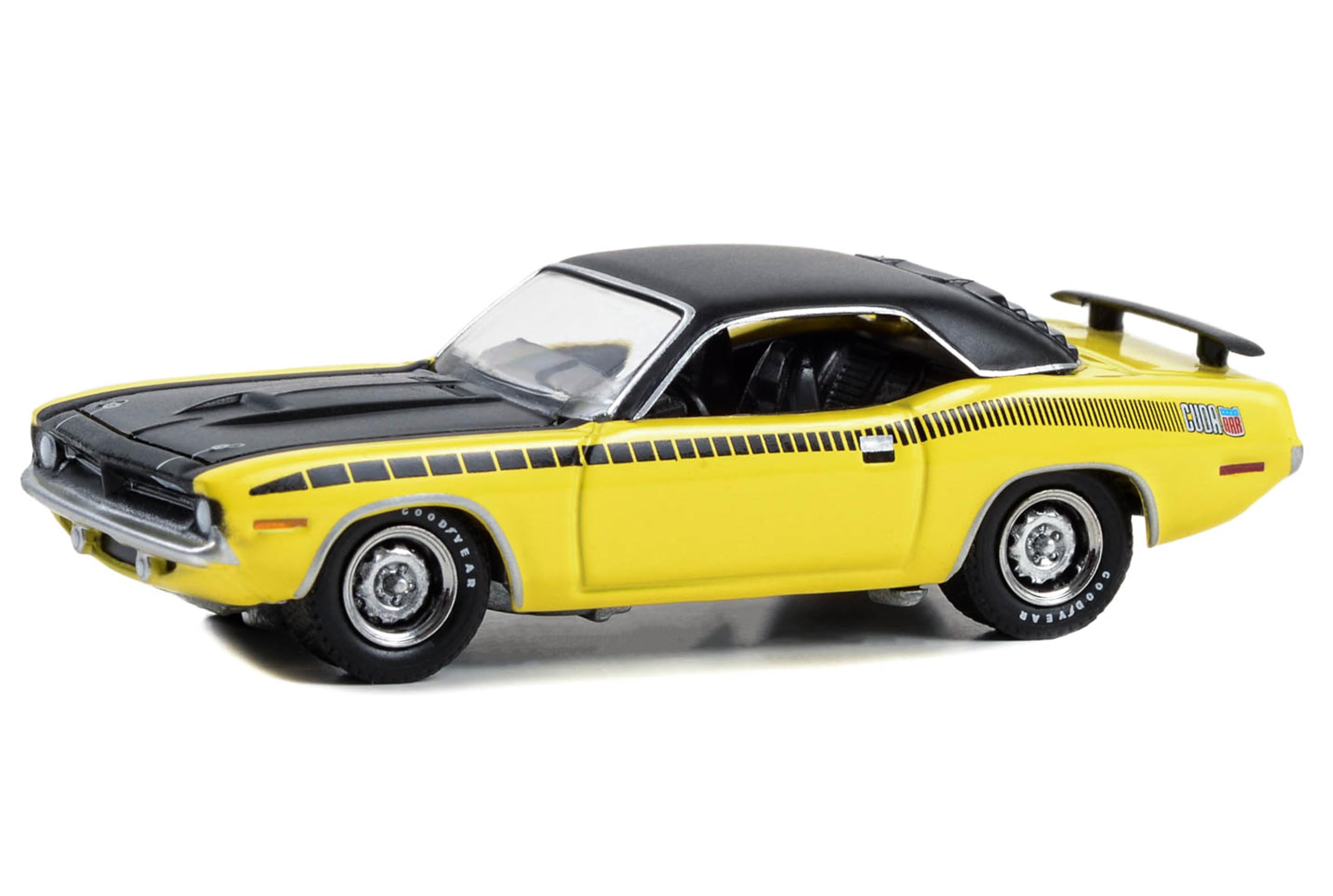 1970 Plymouth AAR Barracuda Yellow with Black Stripes and Top Graveyard Carz (2012-Current) TV Series Hollywood Series Release 40 1/64 Diecast Model Car by Greenlight 62010D
