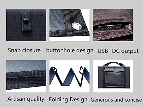 Solar Panels 60W Portable Solar Charger Foldable Solar Panel with USB Dc Port Waterproof for Travel Camping Garden USB Devices