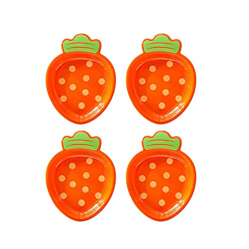 HARAY Salad Bowls Four Snack Plates Strawberry Shaped Home Restaurant Snack Plate Table Fruit Snack Snack Snack Candy Dried Fruit Plate Garbage Slag Plate Soy Sauce Dish Salad Bowls