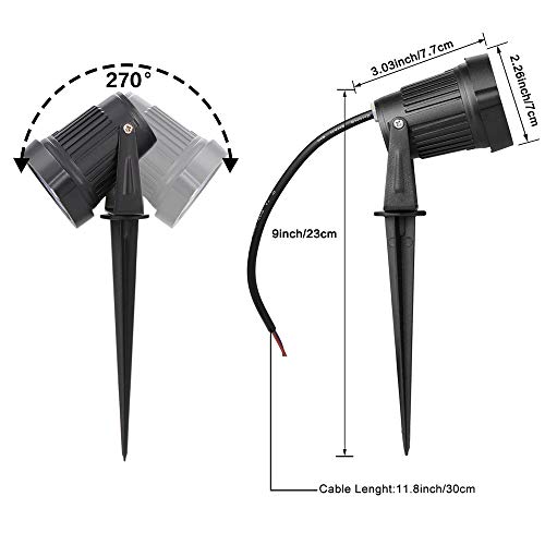 SUNRIVER Low Voltage Landscape Lights Led Landscape Lighting 6W Outdoor Landscape Lights 12V 24V Waterproof Landscape Spotlights for Yard, Lawn, Garden(6 Pack Warm White)