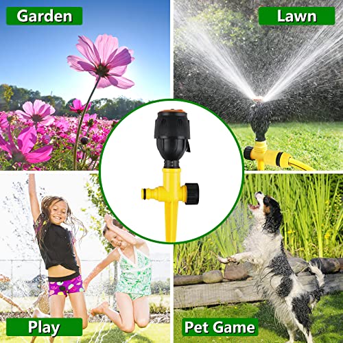 Eiqer 360° Rotation Auto Irrigation System, Multifunction-Adjustable Sprinklers, Large Area Coverage Garden Sprinkler for Lawn Sprinkler, Plant Irrigation Sprinkler System(NOT Have Hose Connector)