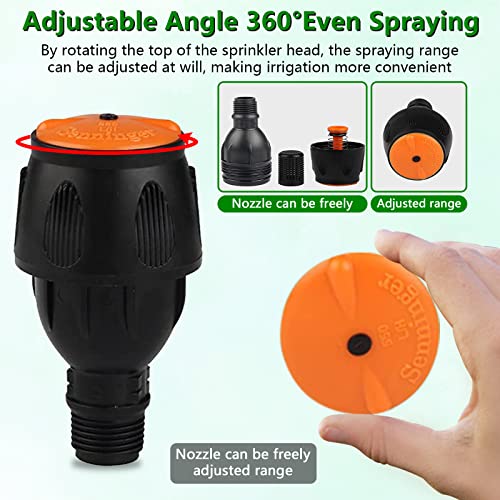 Eiqer 360° Rotation Auto Irrigation System, Multifunction-Adjustable Sprinklers, Large Area Coverage Garden Sprinkler for Lawn Sprinkler, Plant Irrigation Sprinkler System(NOT Have Hose Connector)