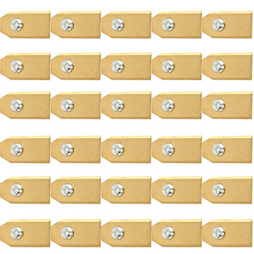 Queenbox 30pcs Lawn Robot Blade + Screws, 35x18mm Stainless Steel Replacement Gold Lawn Mower Blade Garden Tool