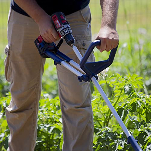 Fusion Drill-Powered Cultivator, Adjustable Tilling Width Up To 8β, Tilling Depth Up To 5.5β, Compatible With Most Cordless Drills, Adjustable Length, Model: 33061