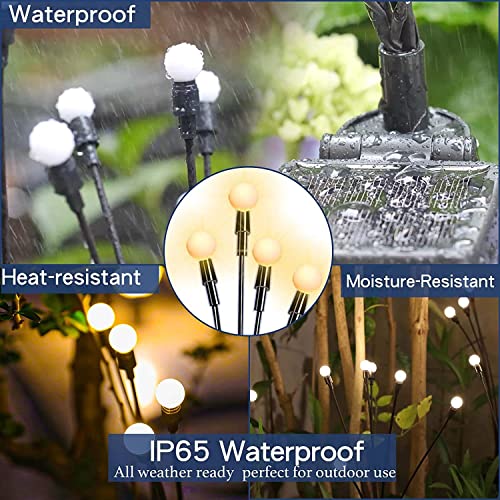 Elitecran Solar Garden Lights, 1 Pack 8 LED Solar Firefly Lights, IP65 Solar Landscape Light, Swaying Decorative Lights for Garden Yard Patio Path for Halloween Christmas (Warm Light, 1 Pack)
