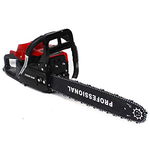 Gas Chainsaw 2 Stroke Gas Power Chain Saw 62CC Handheld Cordless Petrol Gasoline Chain Saw Chainsaw for Farm Garden Ranch Trees Wood Cutting