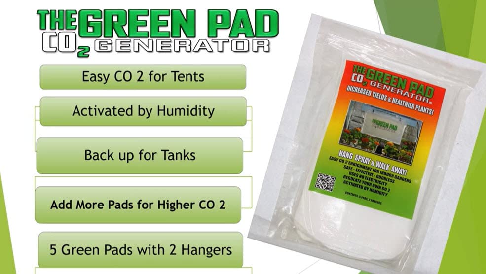 The Green Pad GP6050 CO2 Generator Contains 5 Pads w/2 Hangers