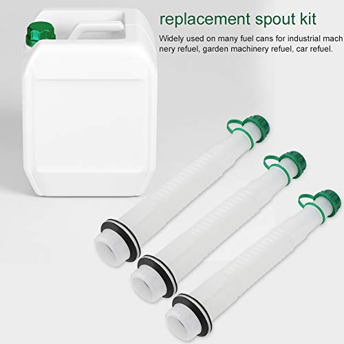 Jacksking Gas Spouts, 3 Sets of Replacement Gas Can Fuel Spout Cap Kit Garden Industrial Machinery Refuel Tool Gas Can Spout Gas Can Nozzle Assembly- Update Your Old Can(1L)