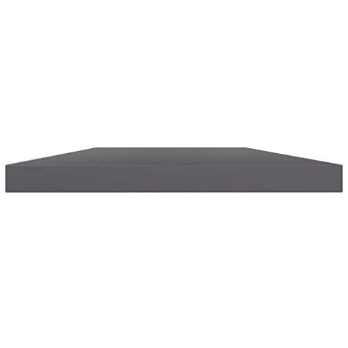 THYUOVAI Bookshelf Boards,Cabinet Shelf Wall Mount Storage Shelves Suitable for Wall Decor,Living Room,Bathroom,Kitchen 8 pcs High Gloss Gray 15.7"x7.9"x0.6" Engineered Wood