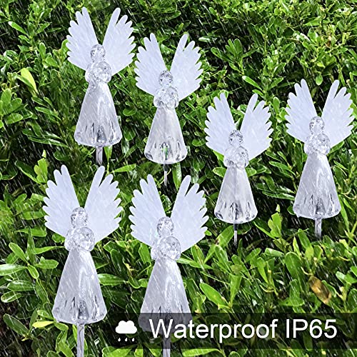 XVZ Outdoor Solar Garden Decorative Light, 2 Pack Solar Angel Light,Outdoor Garden Landscape Waterproof Small Street Light,Suitable for Yard Patio Lawn Grave Cemetery Decorations Backyard
