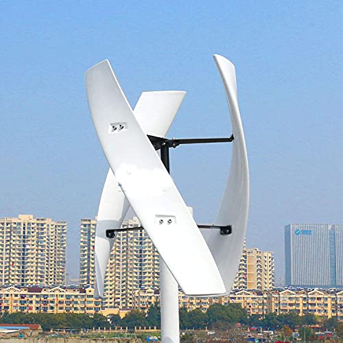 HUIZHITENGDA 9000W No Noise Vertical Magnetic Wind Generator,3 Blades with Charge Controller Vertical Axis Wind Turbine for Outdoor Garden(220V,White),48v